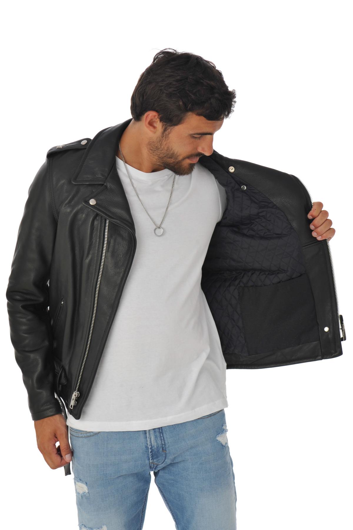 Chaqueta hombre schott 519 BLACK - City-piel.es
