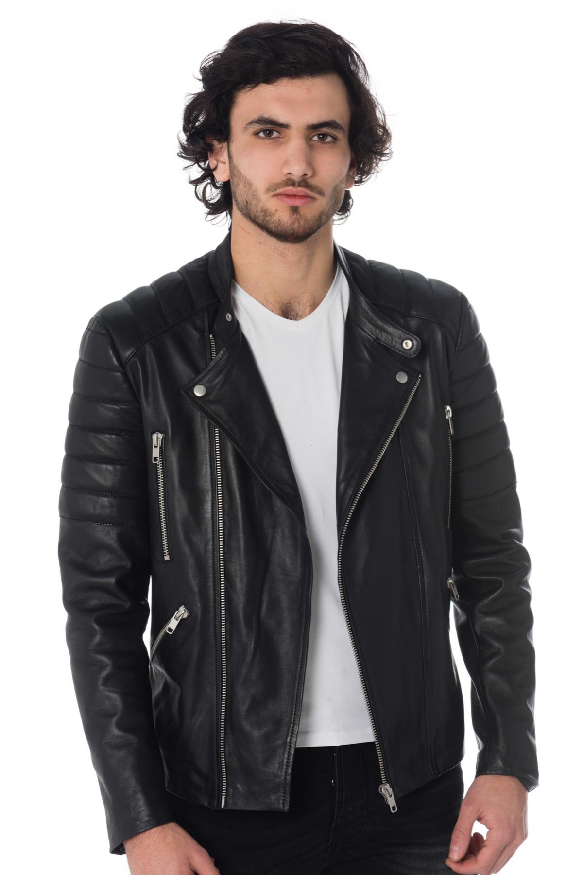 Blouson homme serge pariente GLADIATOR AG BLACK - cuir-city.com