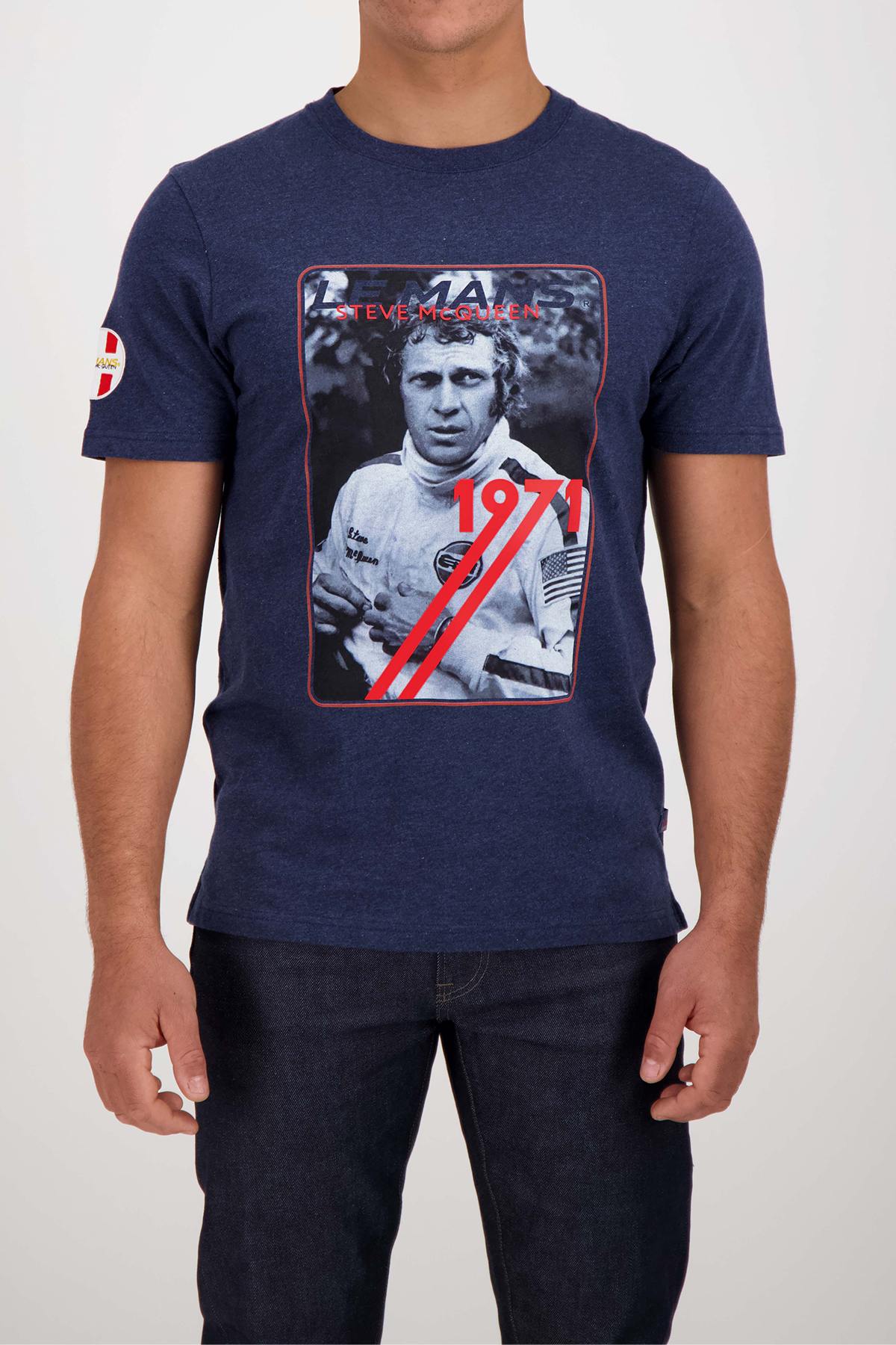 herren T-shirt Steve Mcqueen TEE SHIRT MCQUEEN TSM06-120 DARK INDIGO ...