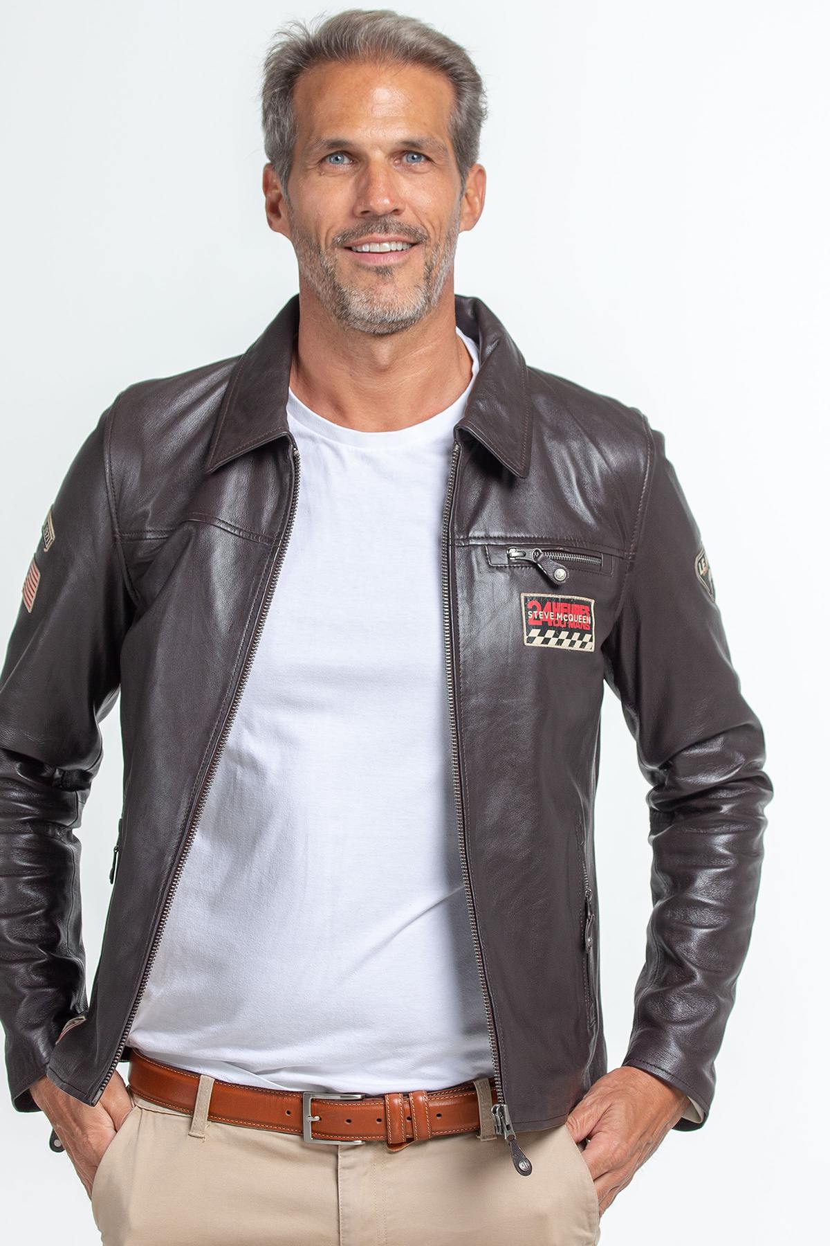 herren Jacke Steve Mcqueen LEWIS SHEEP STEVE MCQUEEN MARRON - leder-jack.de