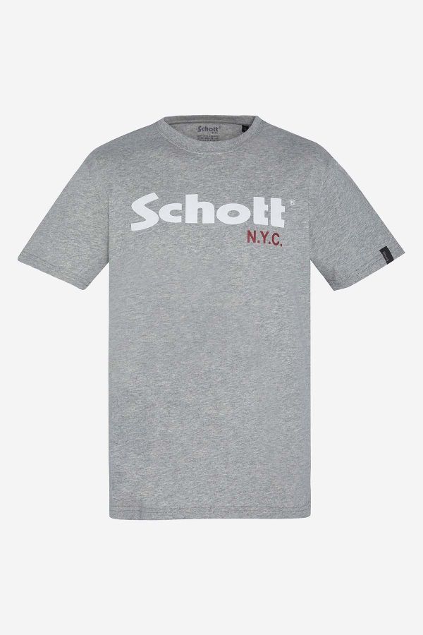herren T-shirt schott TS01MCLOGO NAVY/GREY - leder-jack.de